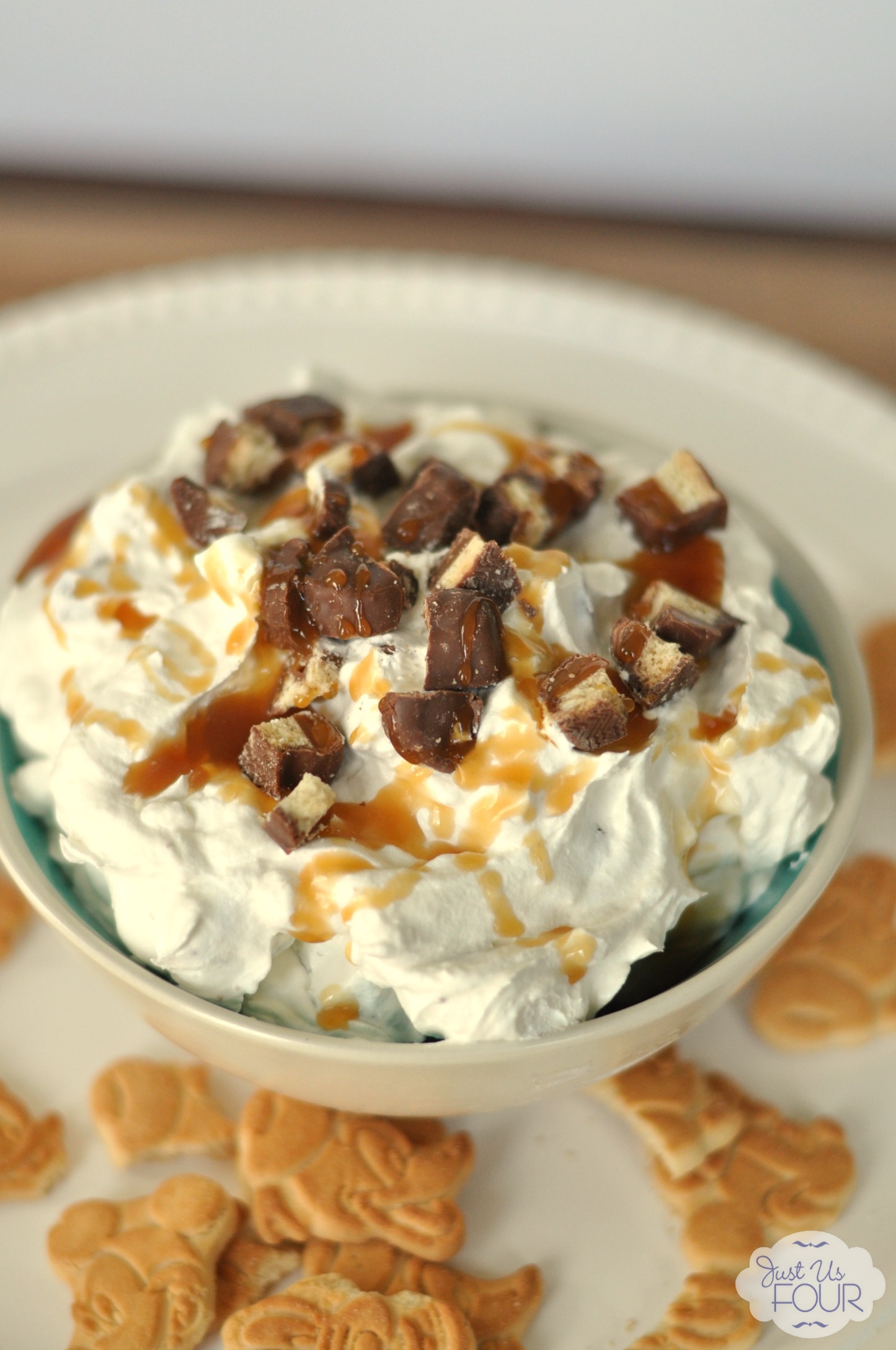 Three Ingredient TWIX Cheesecake Dip - My Suburban Kitchen