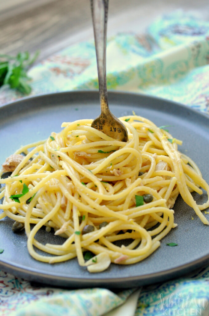 Easy Lemon Tuna Spaghetti - My Suburban Kitchen