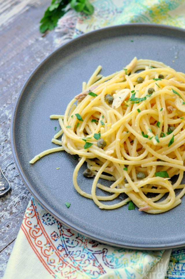 Easy Lemon Tuna Spaghetti - My Suburban Kitchen