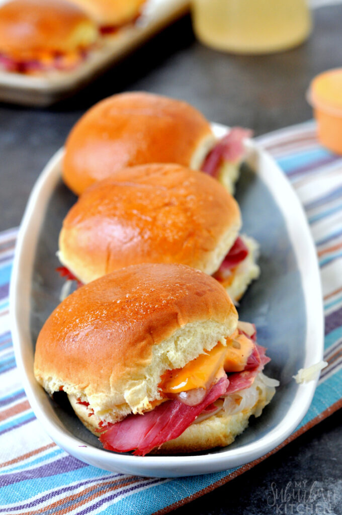 Reuben Sliders - A Deliciously Easy Corned Beef Sliders Recipe