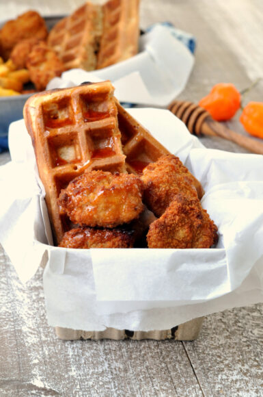 Hot Honey Chicken and Waffles - My Suburban Kitchen
