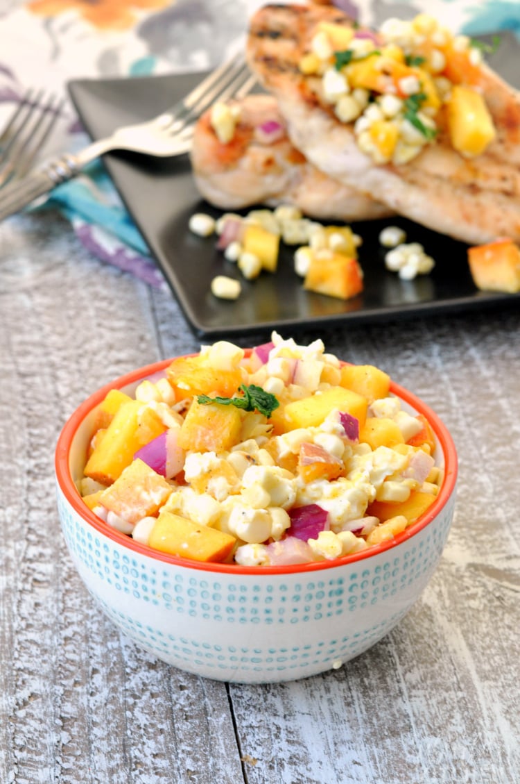 Curried Peach Corn Salsa - My Suburban Kitchen