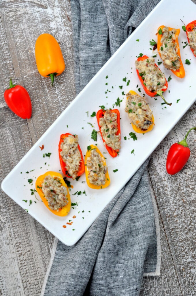 Sausage Stuffed Mini Peppers - My Suburban Kitchen