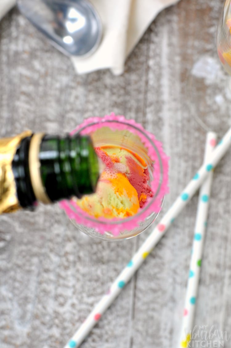 Rainbow Sherbert Mimosa Recipe - My Suburban Kitchen