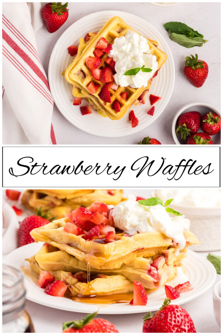Homemade Waffles with Strawberries - My Suburban Kitchen