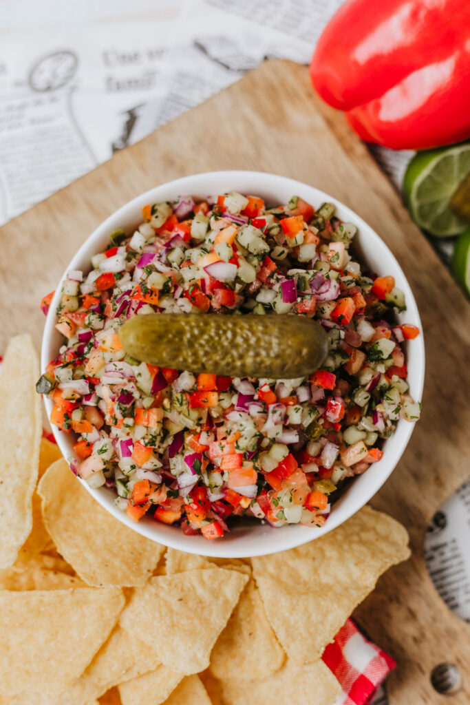 Pickle de Gallo - Dill Pickle Salsa - My Suburban Kitchen
